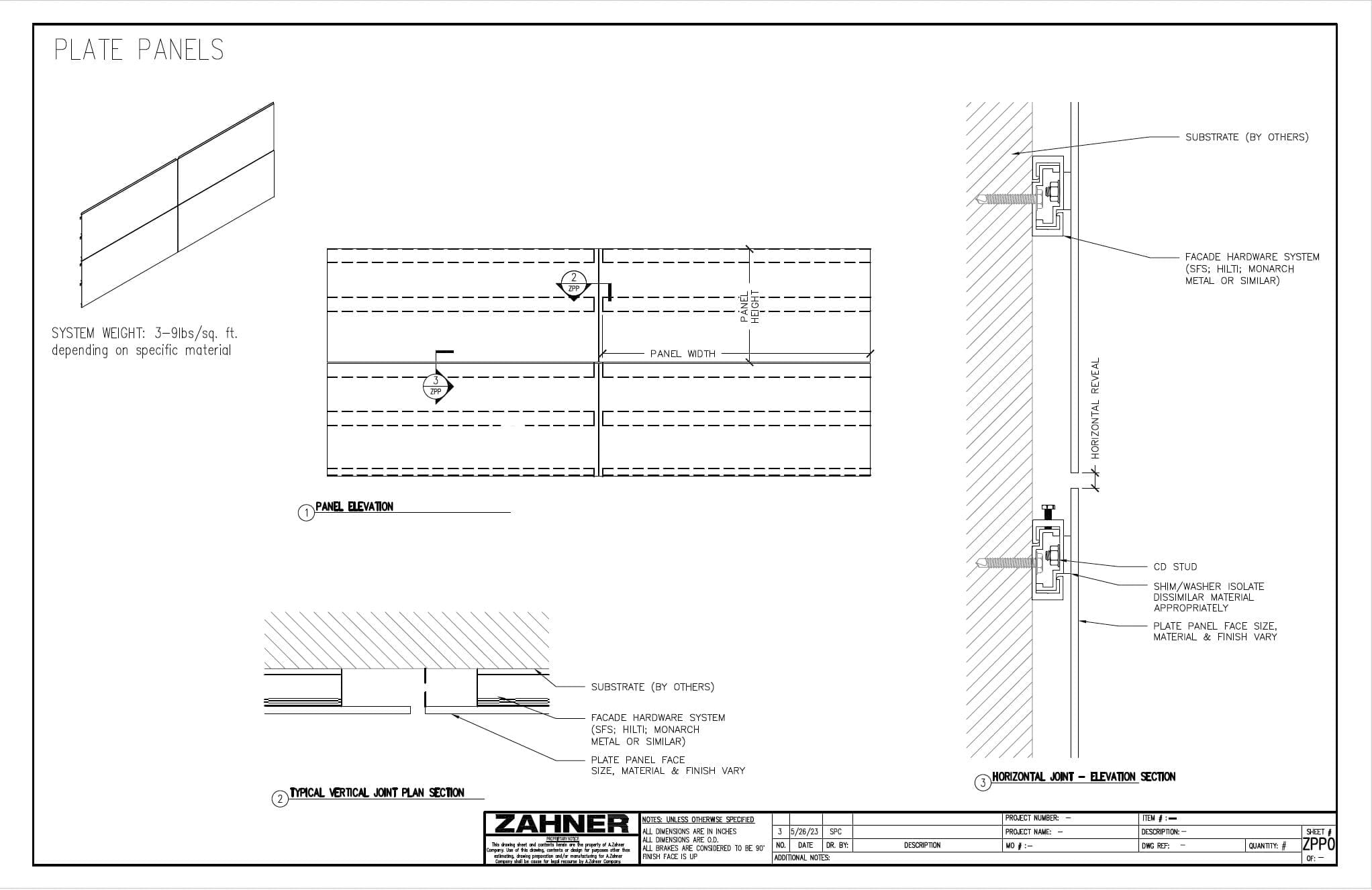 Plate Panel System Details - DXF / PDF | Zahner