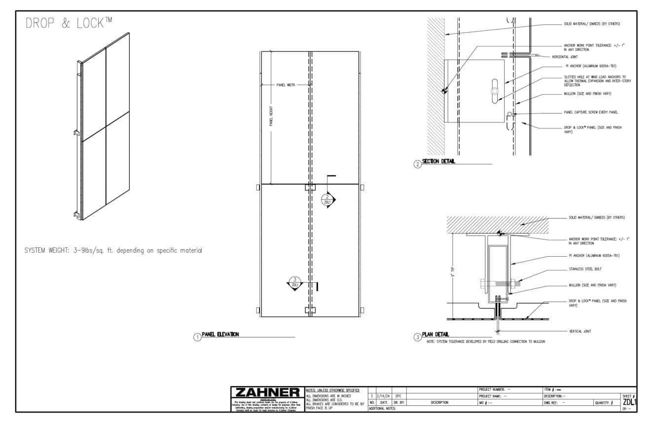 Drop & Lock System Details | Zahner